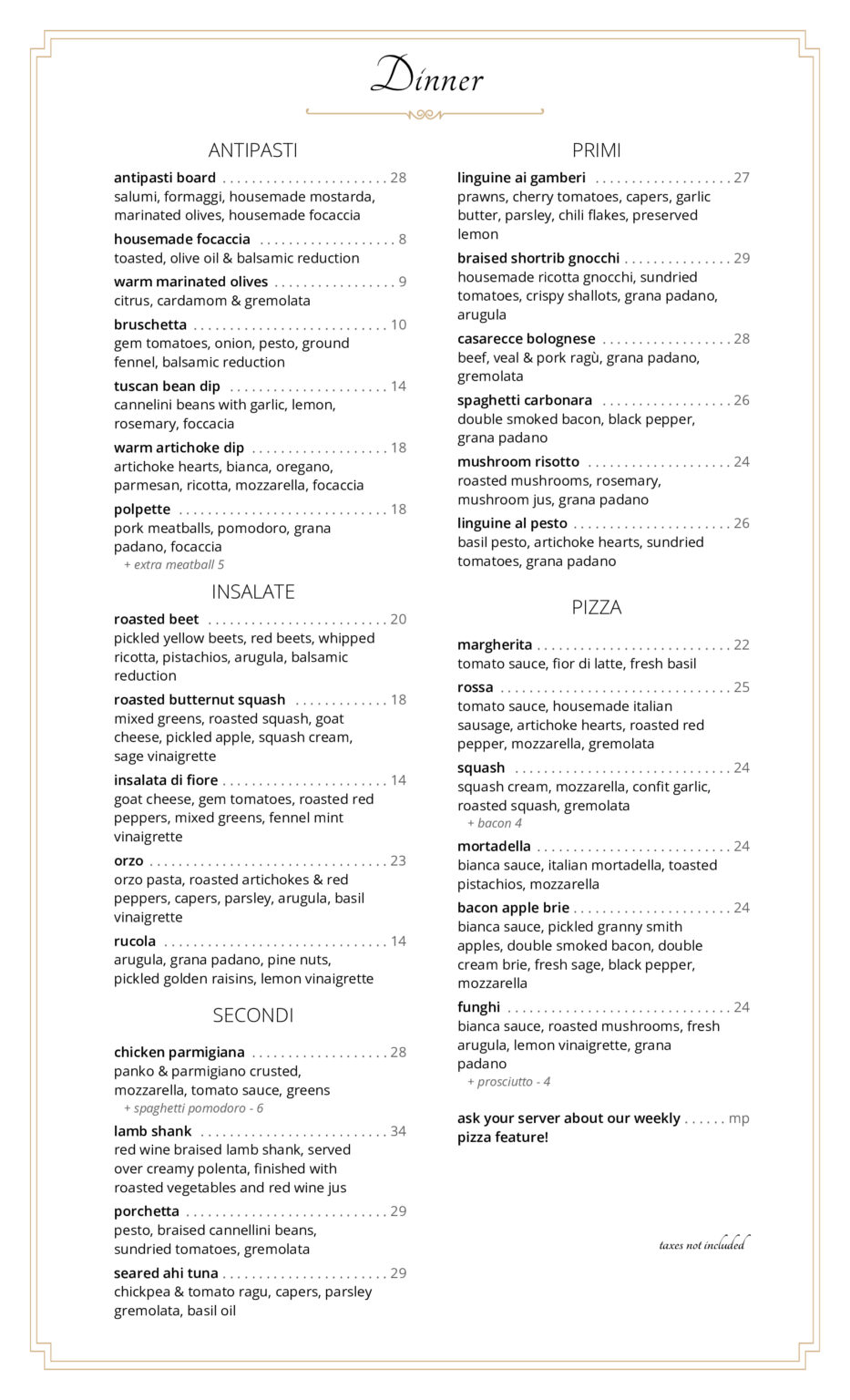 Menus - Fiore Famiglia