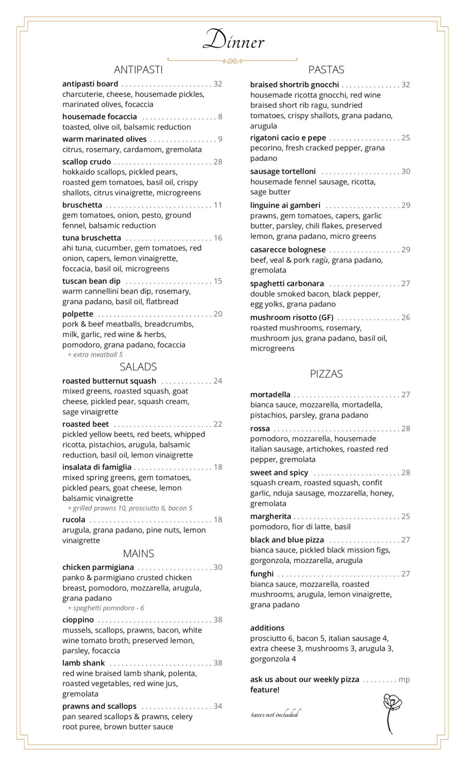 Menus - Fiore Famiglia