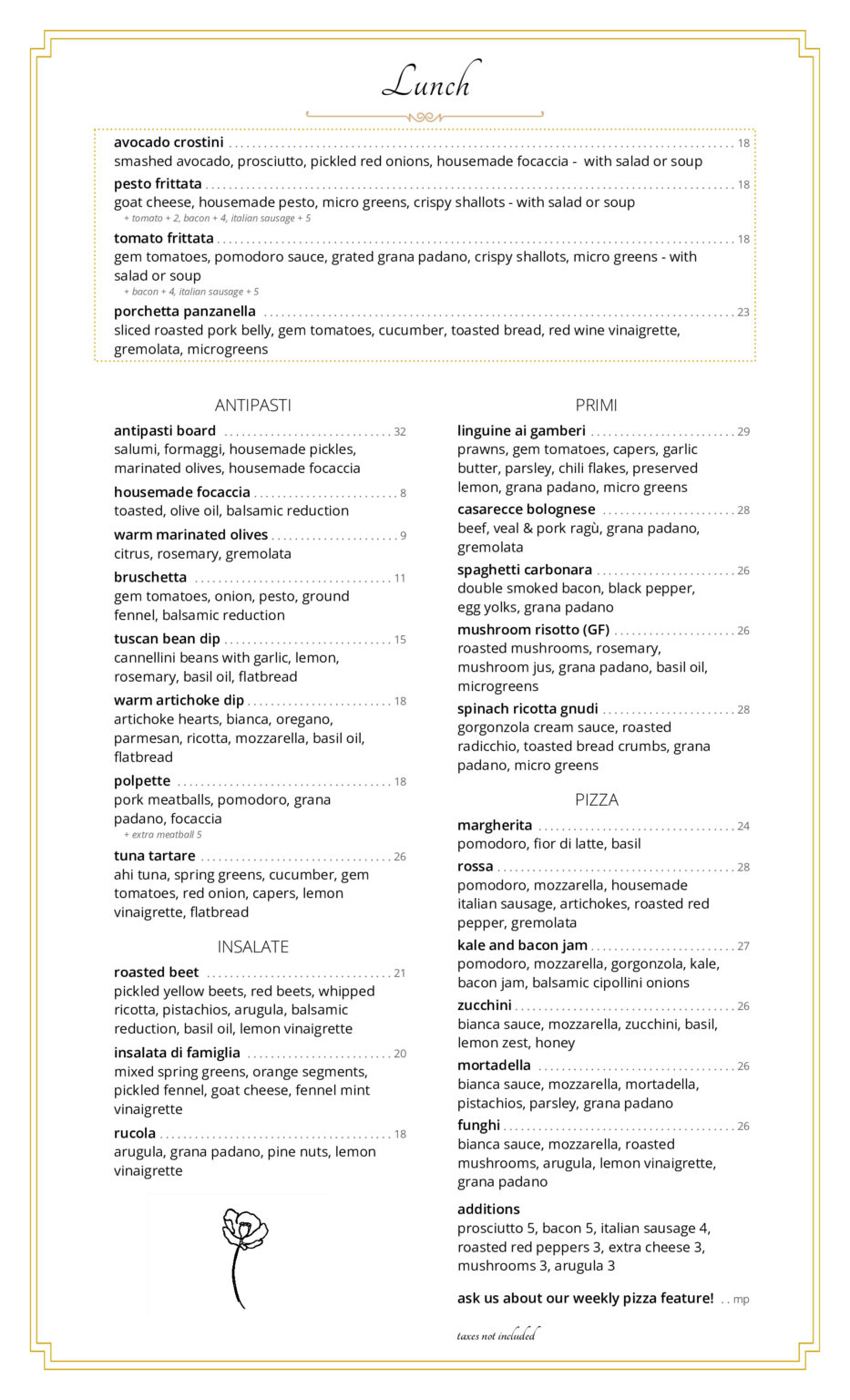 Menus - Fiore Famiglia