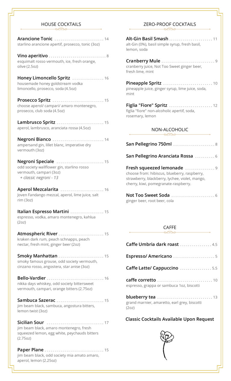 Menus - Fiore Famiglia