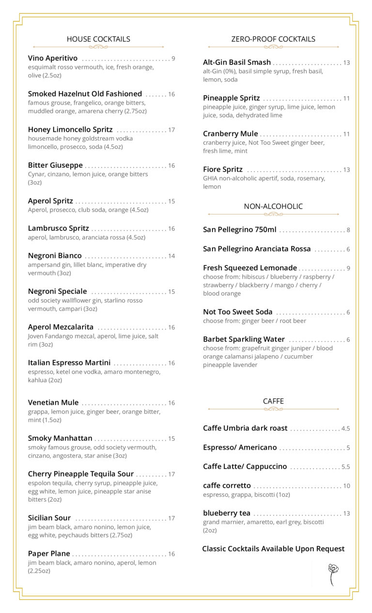 Menus - Fiore Famiglia