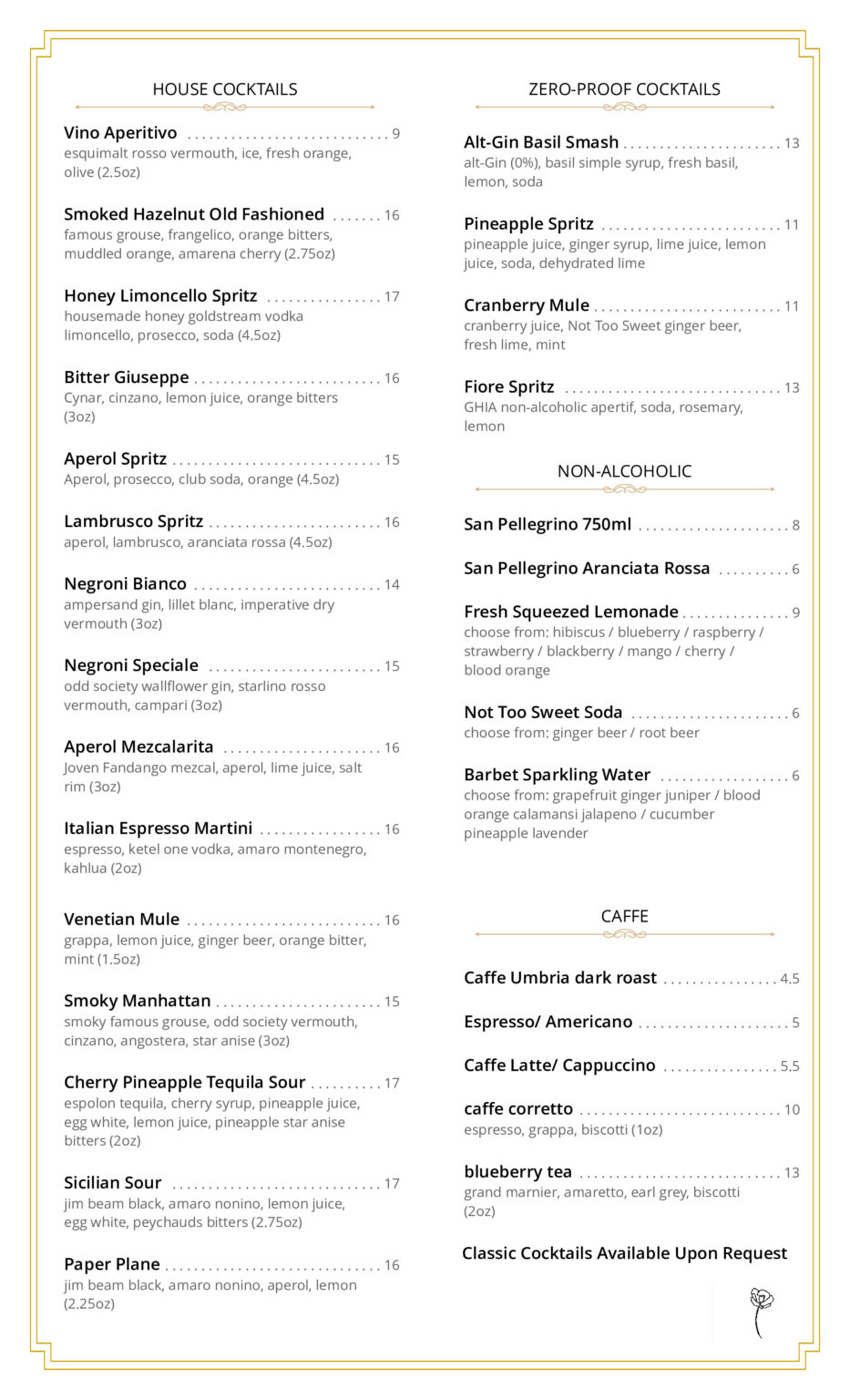 Menus - Fiore Famiglia