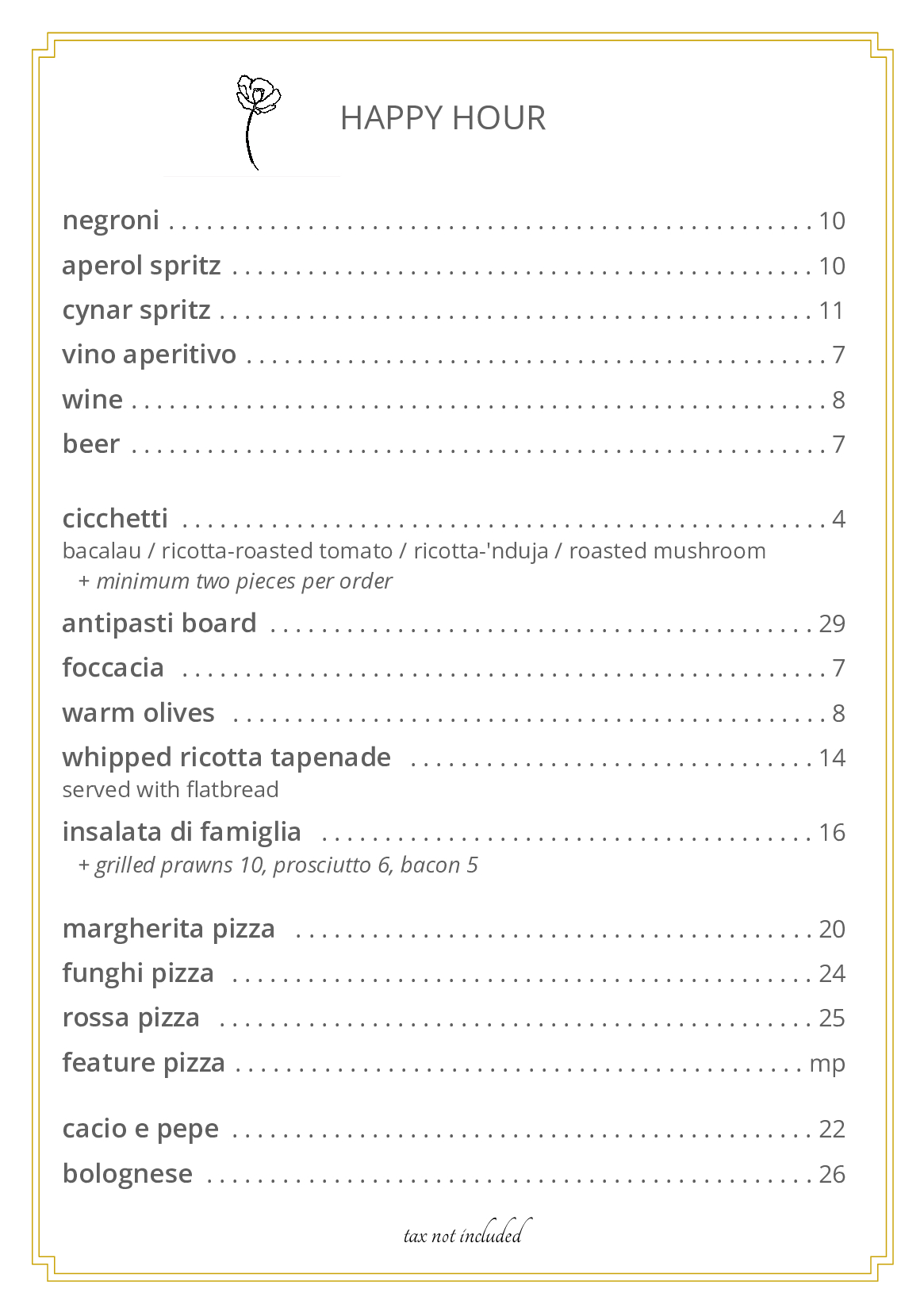 Menus - Fiore Famiglia
