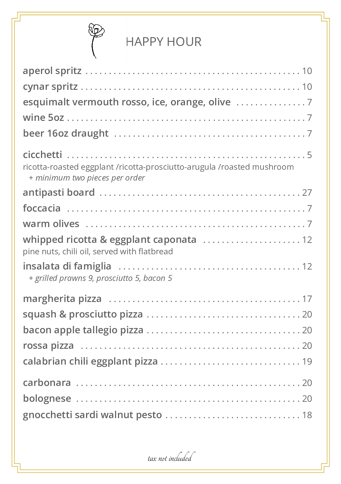 Menus - Fiore Famiglia