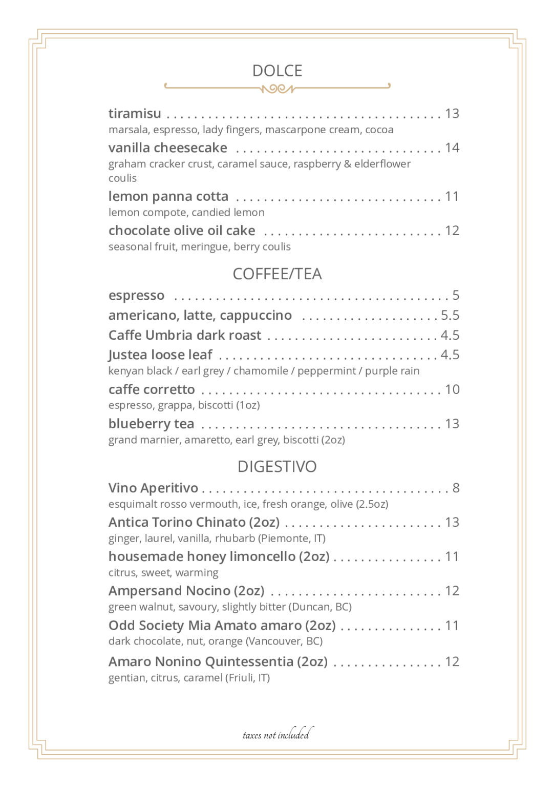 Menus - Fiore Famiglia