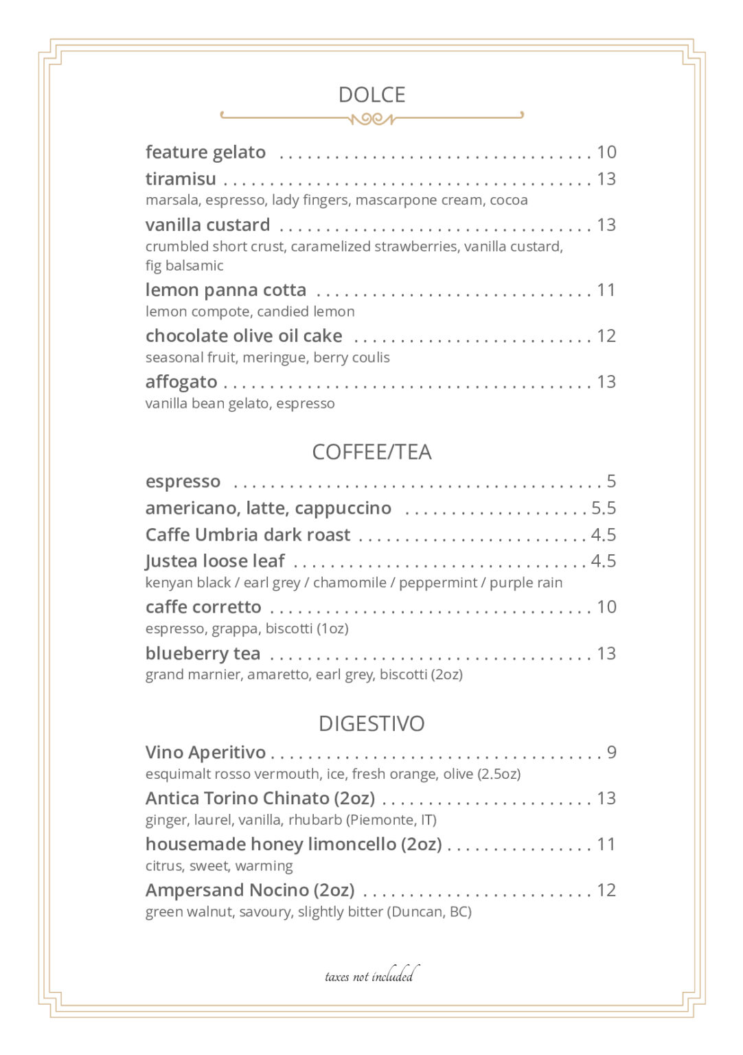 Menus - Fiore Famiglia
